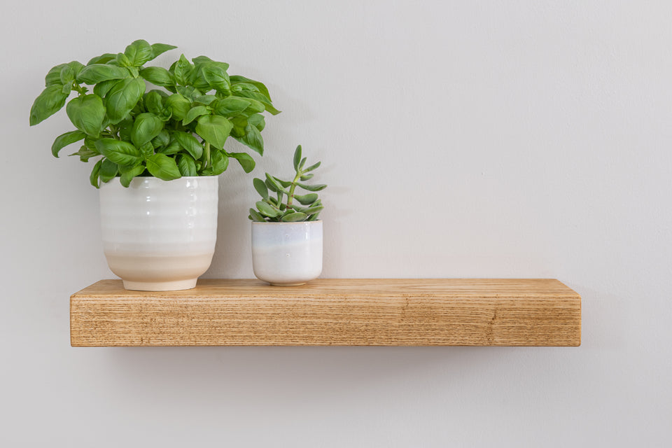 Contemporary Clean lined Solid Ash Floating Shelf – cottage-beams.com